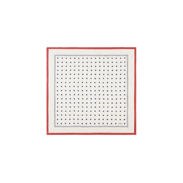 Drake's of London Polka Dot Bandana - White & Navy – Stomping Ground