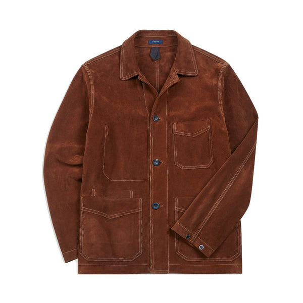 Drake's of London Heavyweight Suede Five-Pocket Chore Jacket - Rust – Stomping Ground