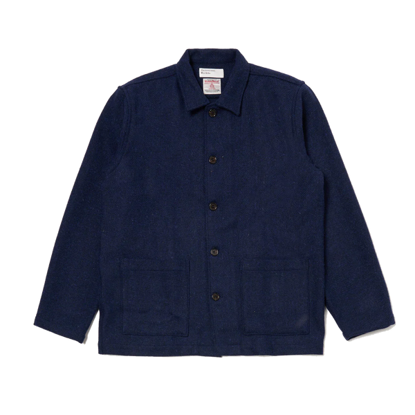 Universal Works Easy Jacket - LW Indigo Harris Tweed – Stomping Ground