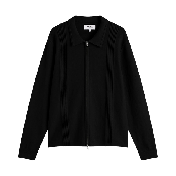 Wax London Lennox - Black Milano Stripe Knitted Polo – Stomping Ground